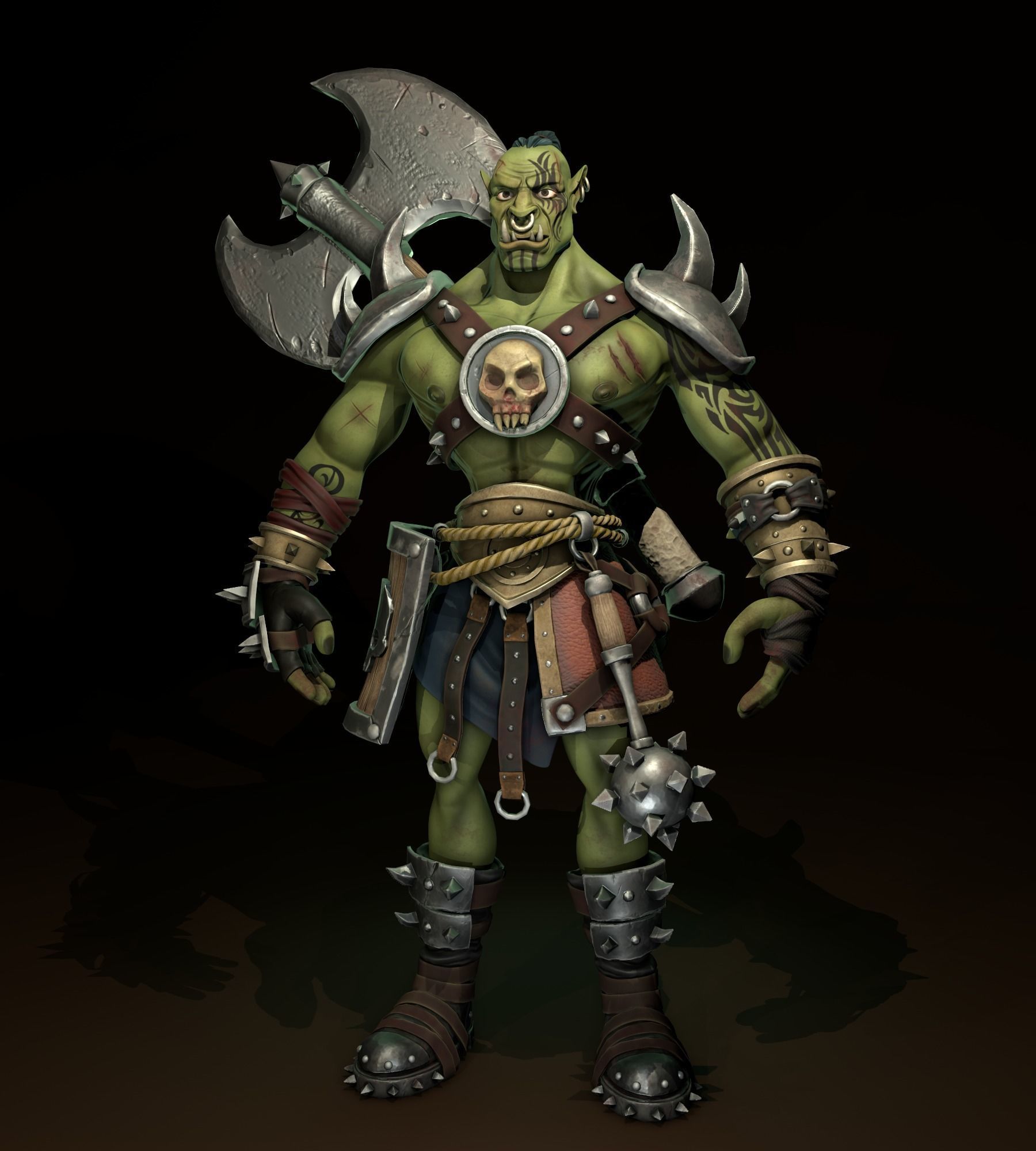 3D model Stylized Warrior Orc Low Poly VR / AR / low-poly | CGTrader