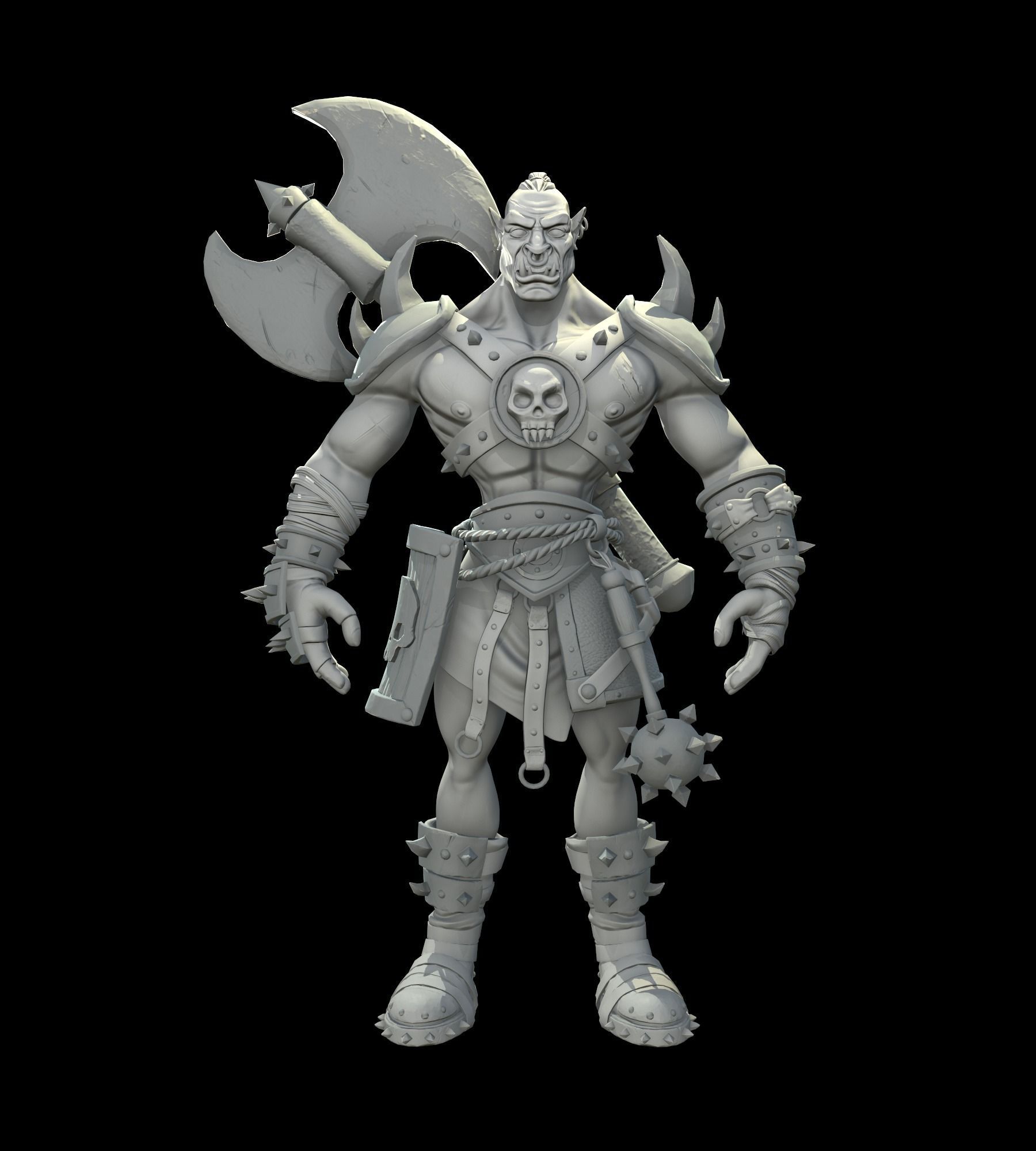 3D model Stylized Warrior Orc Low Poly VR / AR / low-poly | CGTrader