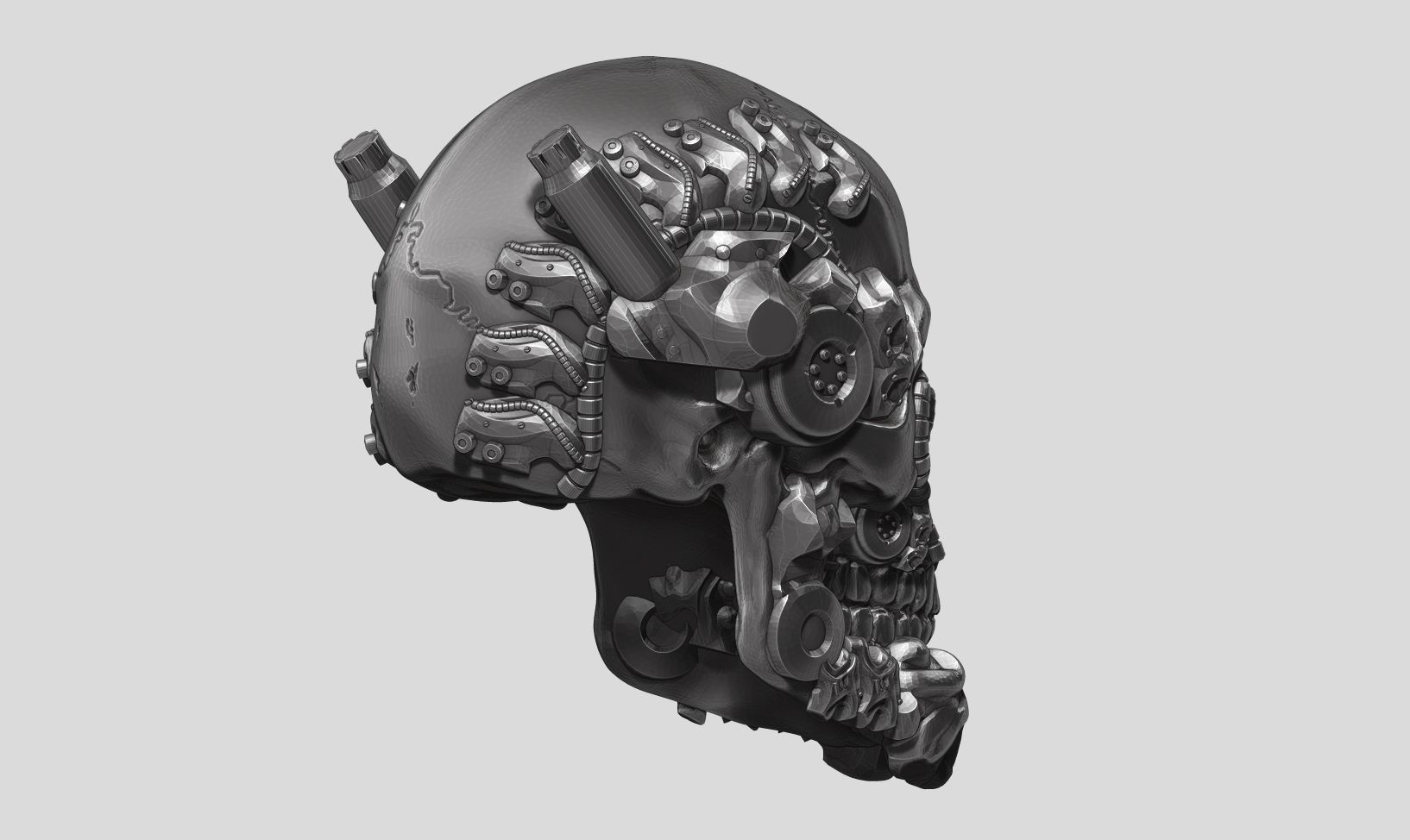 skull robot head a10 3d print model 3D model 3D printable | CGTrader