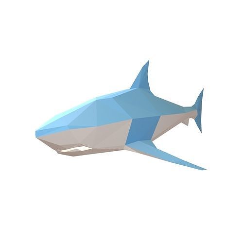 3D model Low Poly Shark v1 001 VR / AR / low-poly | CGTrader