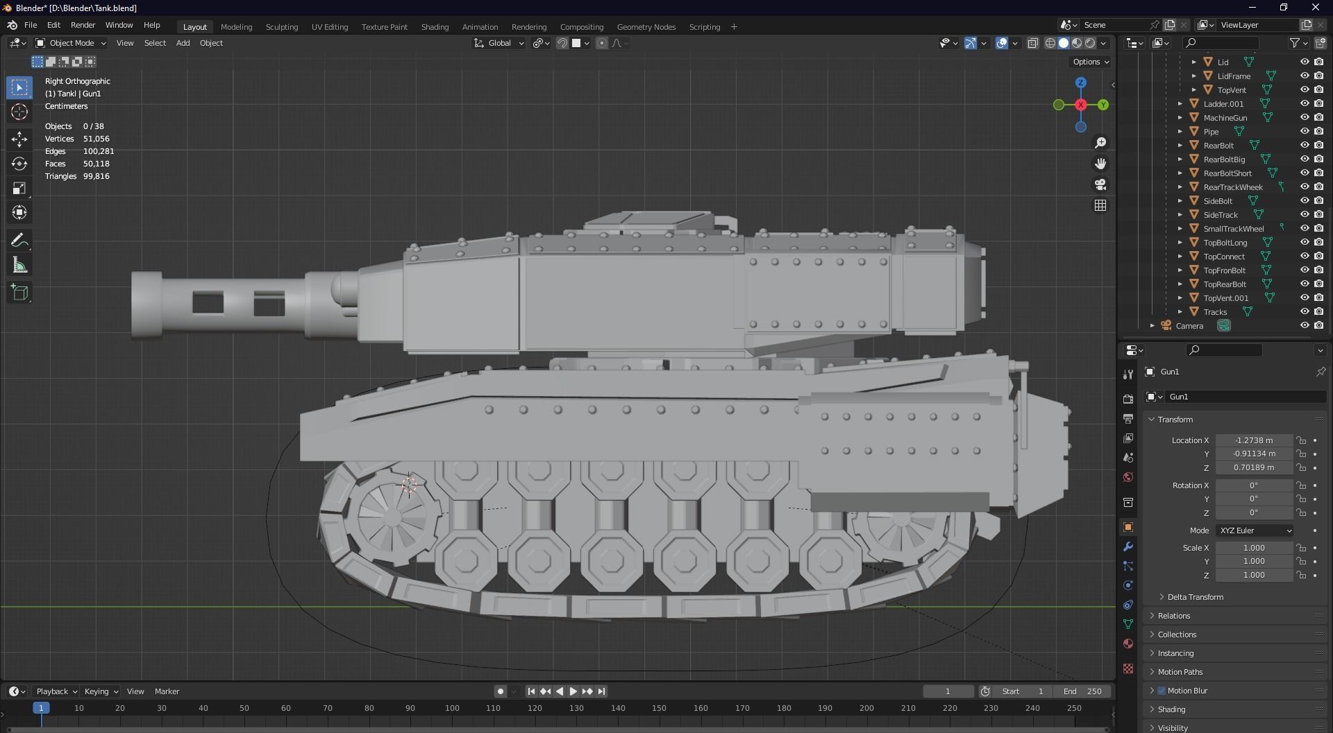 3D model Futuristic Low Poly Tank VR / AR / low-poly | CGTrader
