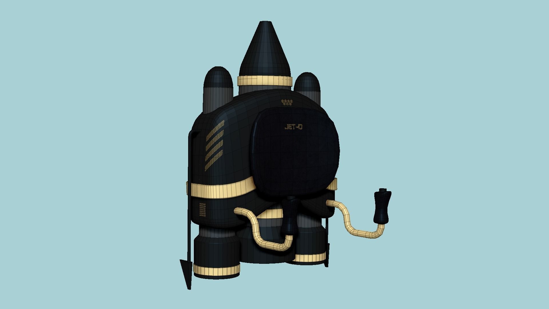3D model Jetpack D02 Golden Black - SciFi Character Design VR / AR ...