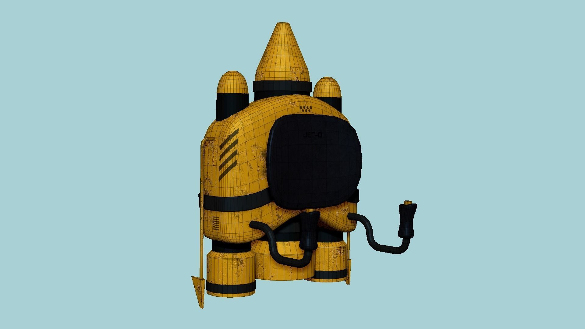 3D model Jetpack D03 Yellow Black - SciFi Character Design VR / AR ...