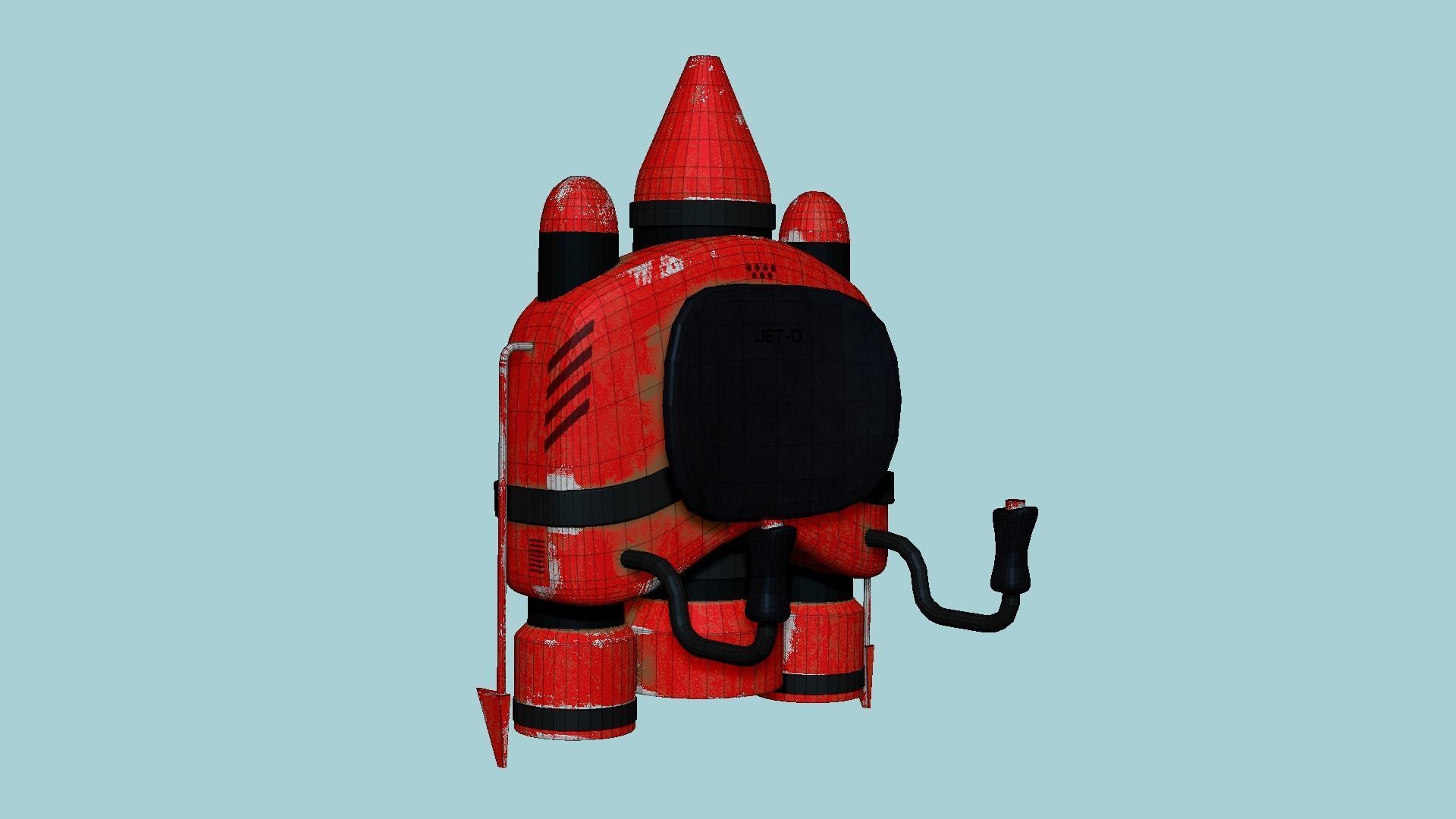 3D model Jetpack D04 Red Black - SciFi Character Design VR / AR / low ...