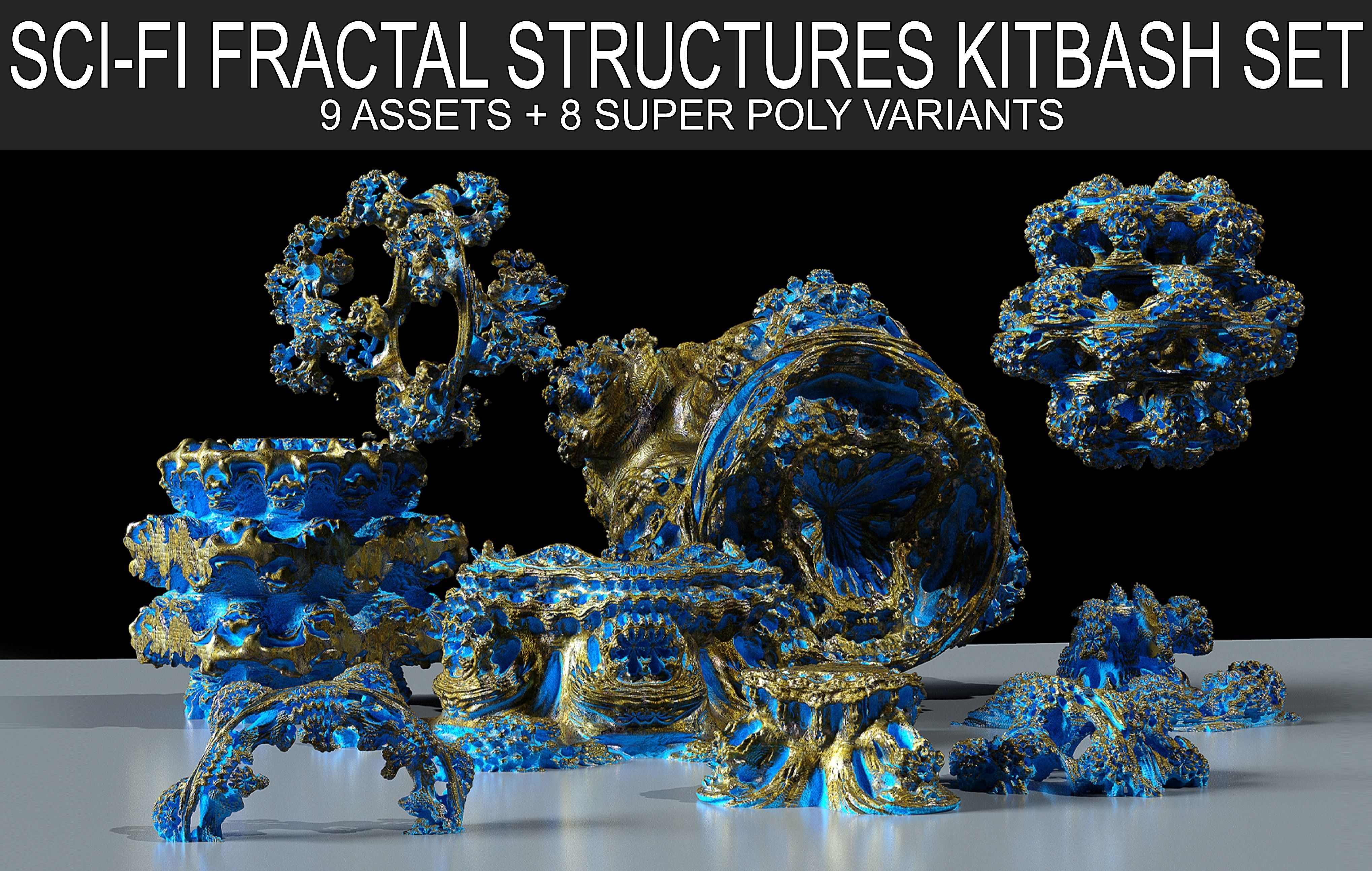 Fractal Dr Strange Influenced Sci-Fi Kitbash 3D Assets 3D model | CGTrader