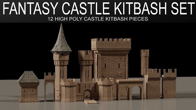 Fantasy Castle Kitbash Set 3D model | CGTrader