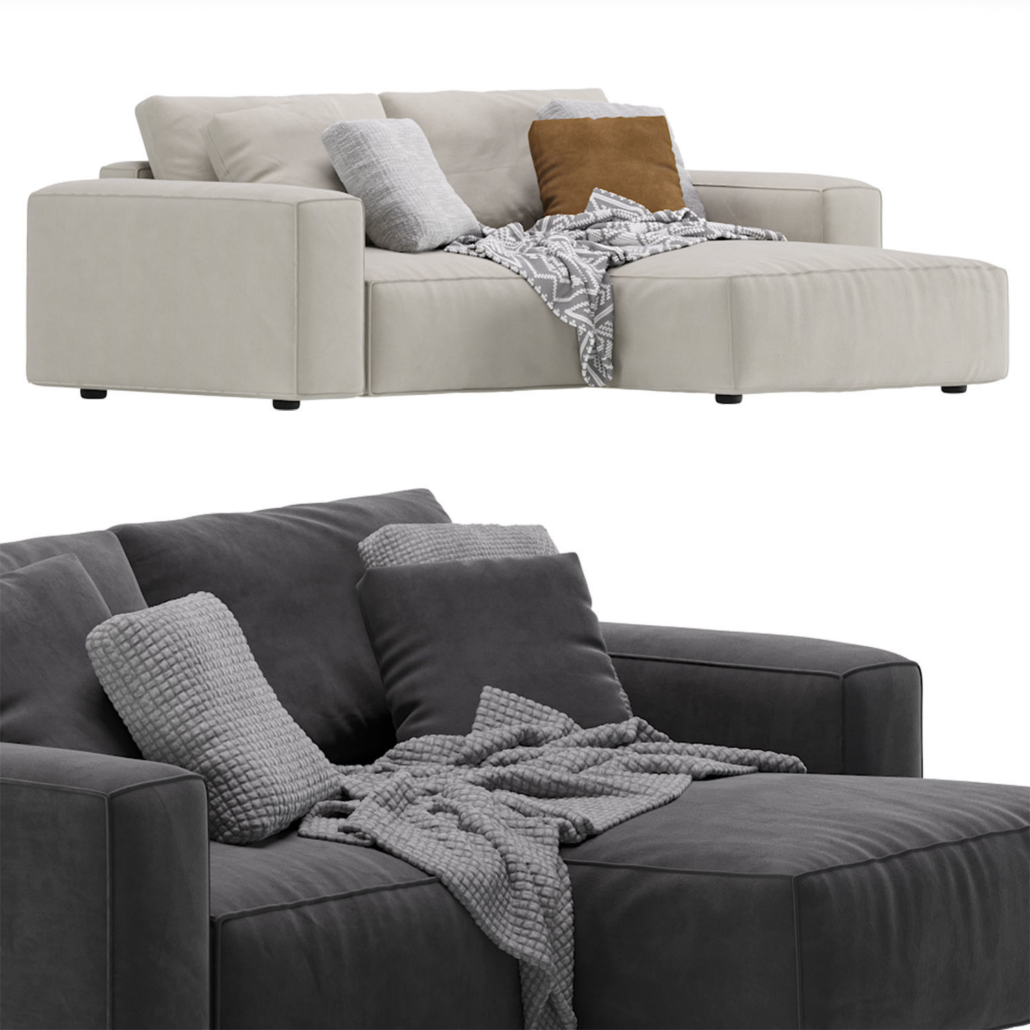 Fixed Sofa With Daybed ERWIN 3D model | CGTrader