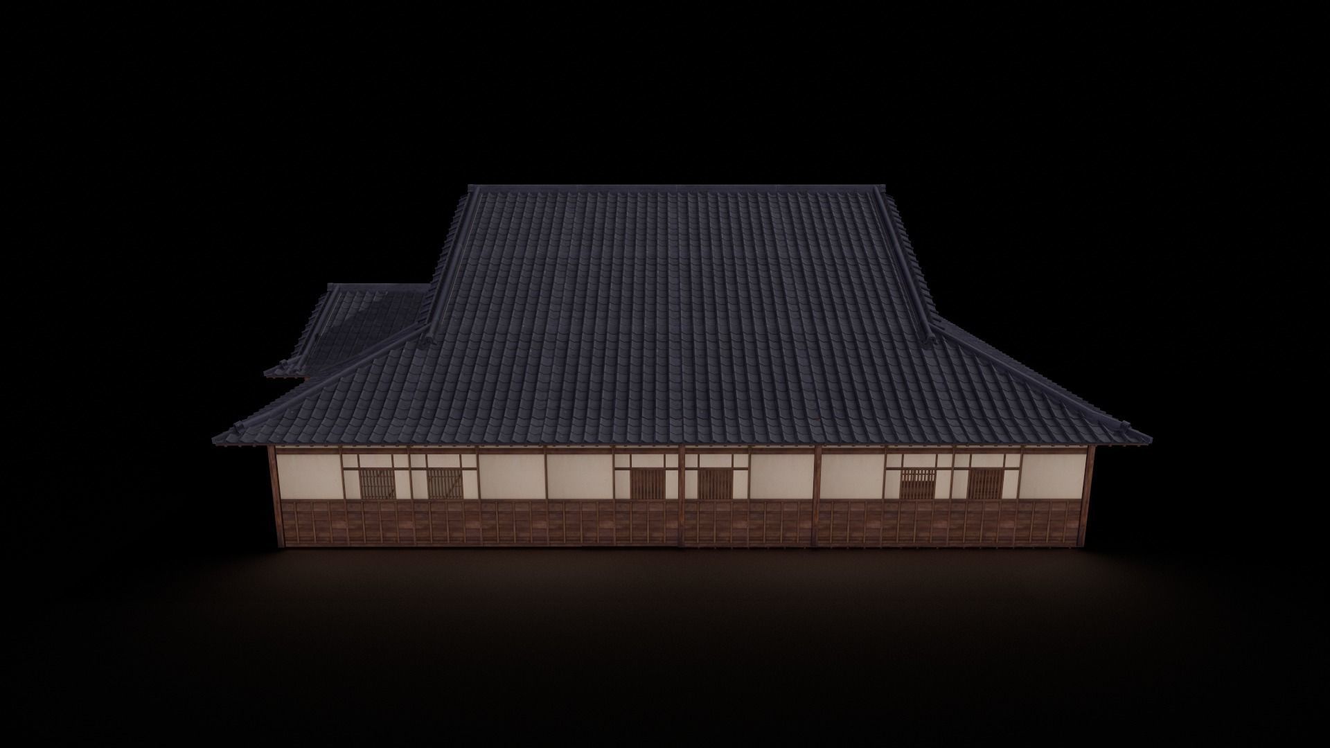 3D model Japanese traditional House Model with Interior VR / AR / low ...