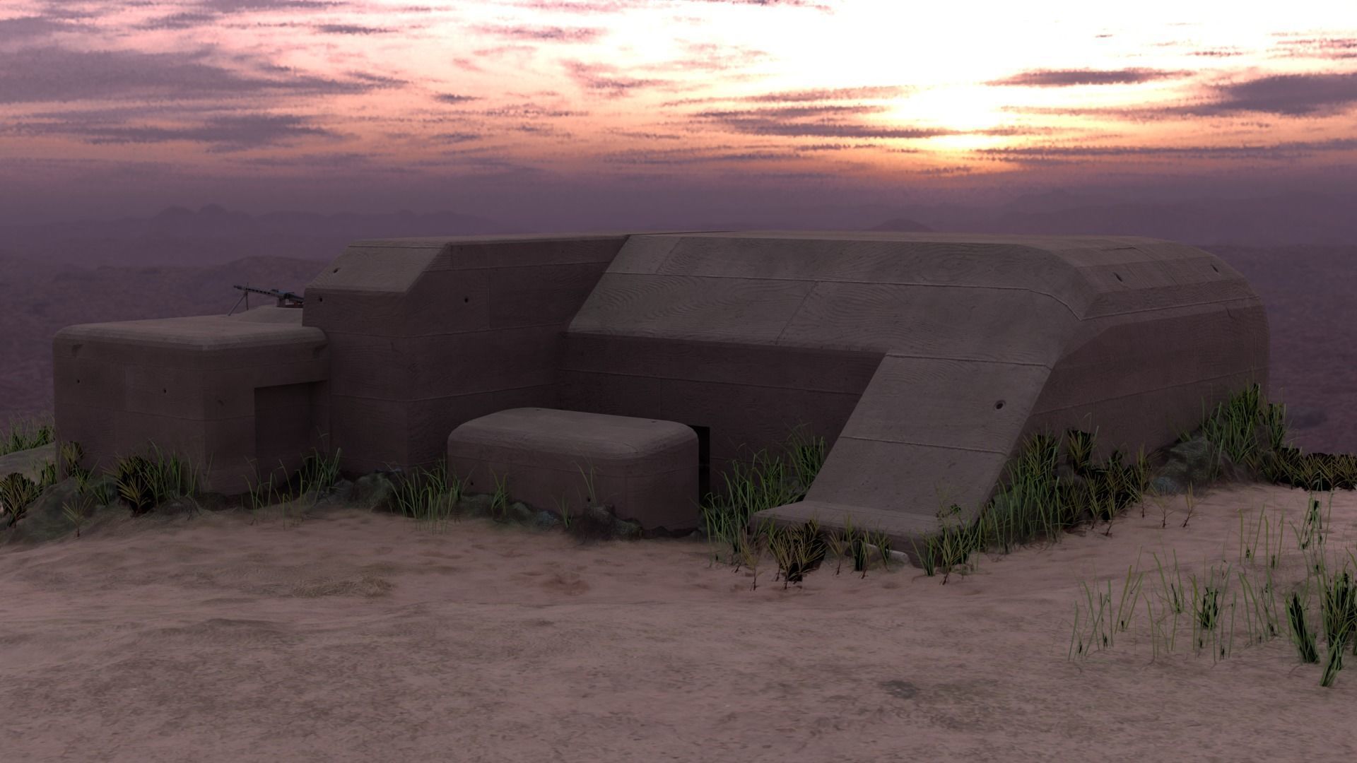 WWII Bunker German Regelbau free 3D model | CGTrader