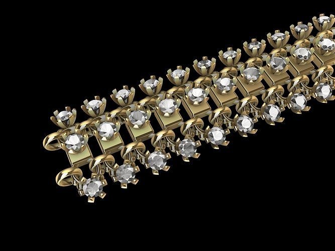 DIAMOND BRACELET CHAIN 3D model 3D printable | CGTrader