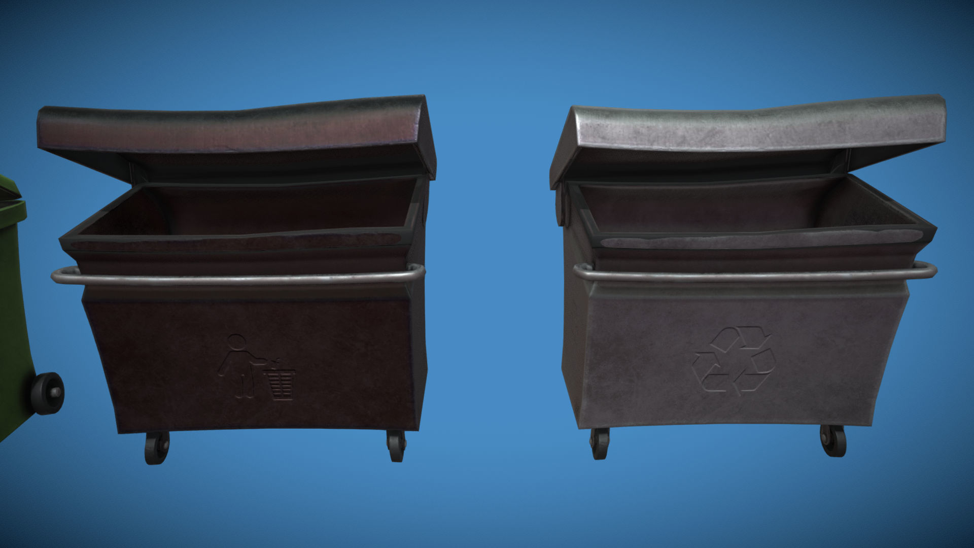 3D model Stylized London UK Trash Bin and Recycle Bin VR / AR / low ...