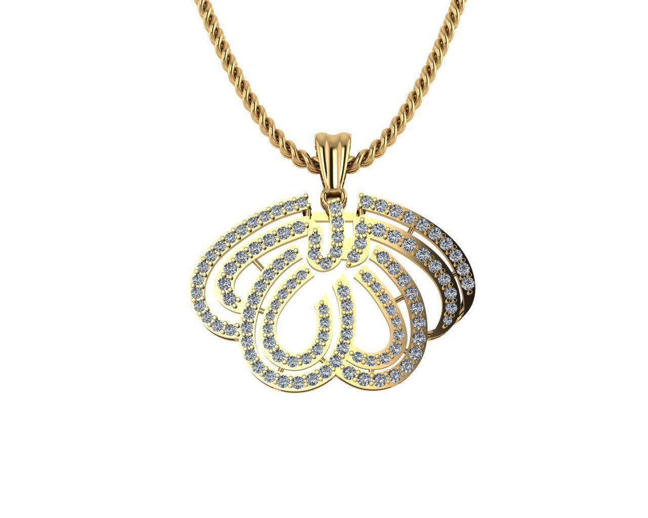 ALLAH Name Pendent 3D model 3D printable | CGTrader