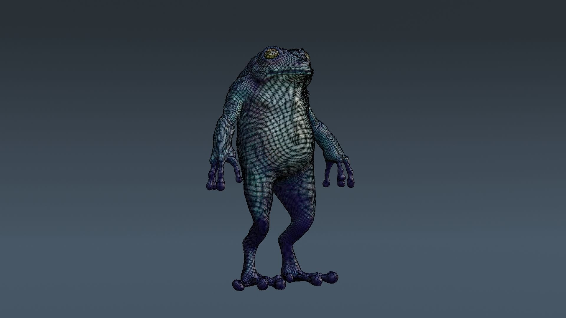 3D model Blue Frog Character - Rigged - Game Ready VR / AR / low-poly ...