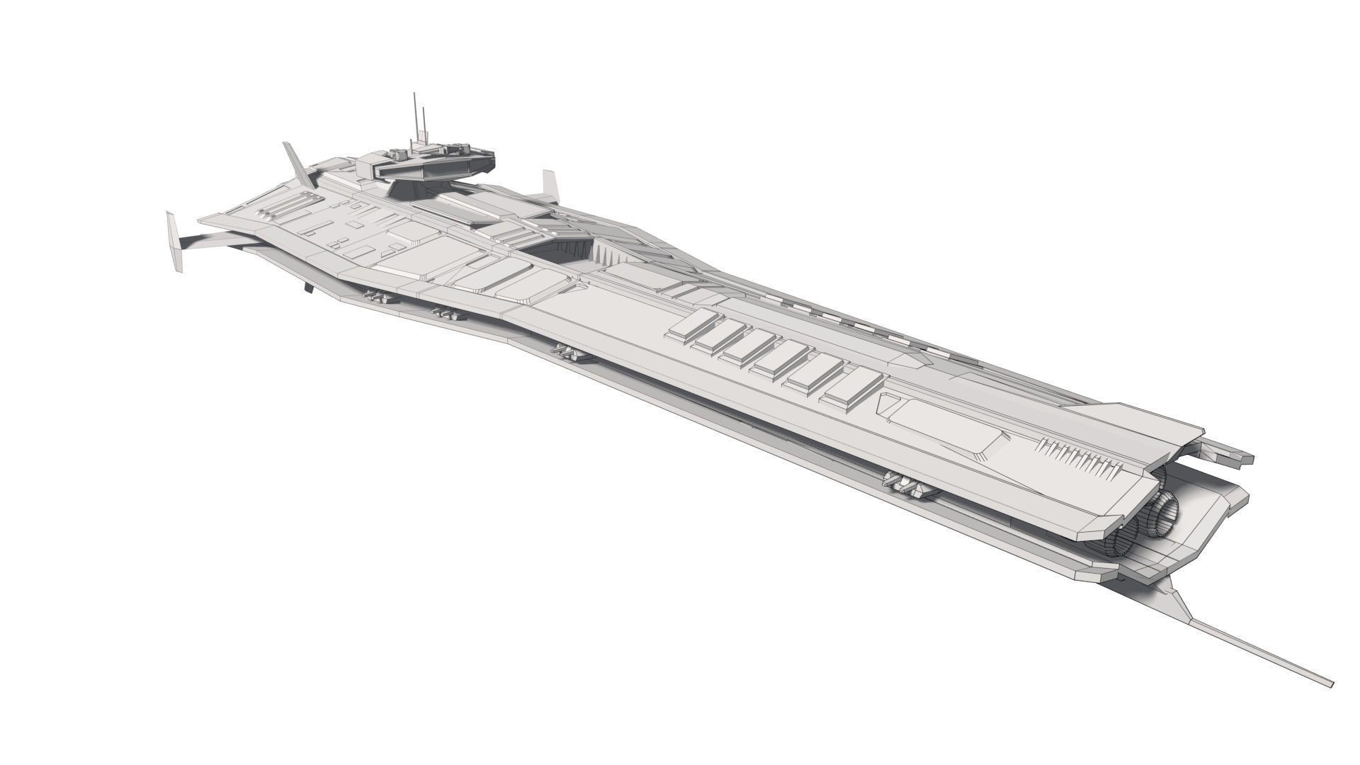 Futuristic Sci-Fi Space Heavy Cruiser 3D model | CGTrader