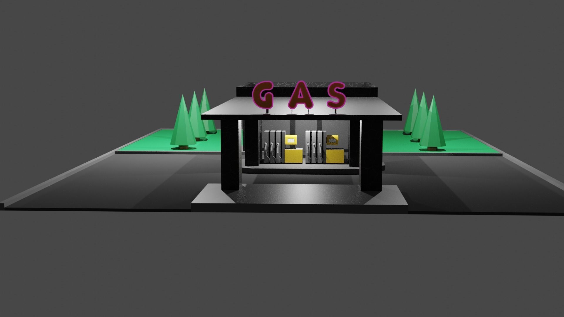 3D model Gas Stantion VR / AR / low-poly | CGTrader