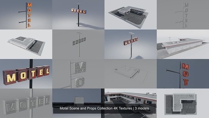 Motel Scene and Props Collection 4K Textures VR / AR / low-poly | CGTrader