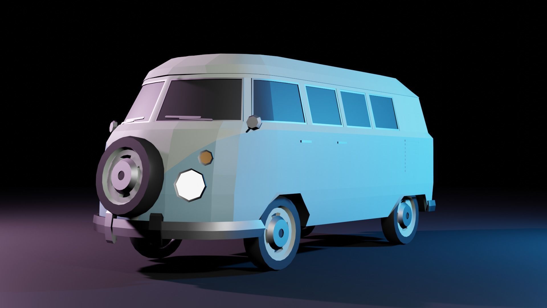 3D model Low-Poly Volkswagen Transporter T1 VR / AR / low-poly | CGTrader