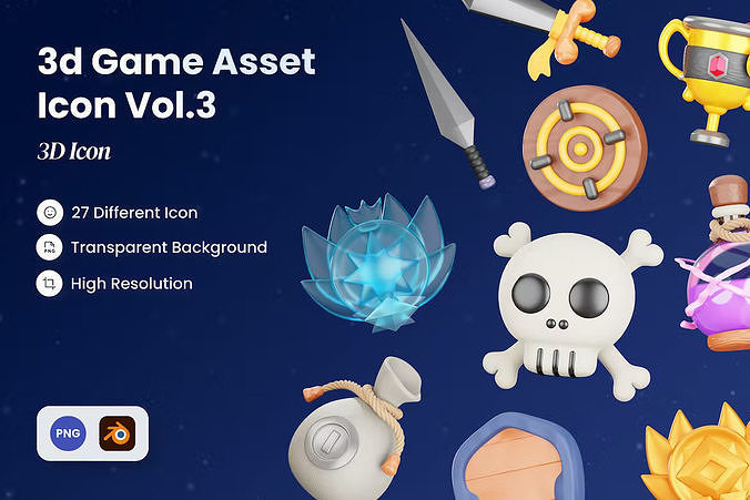 3d Game Asset Icon 3D model | CGTrader