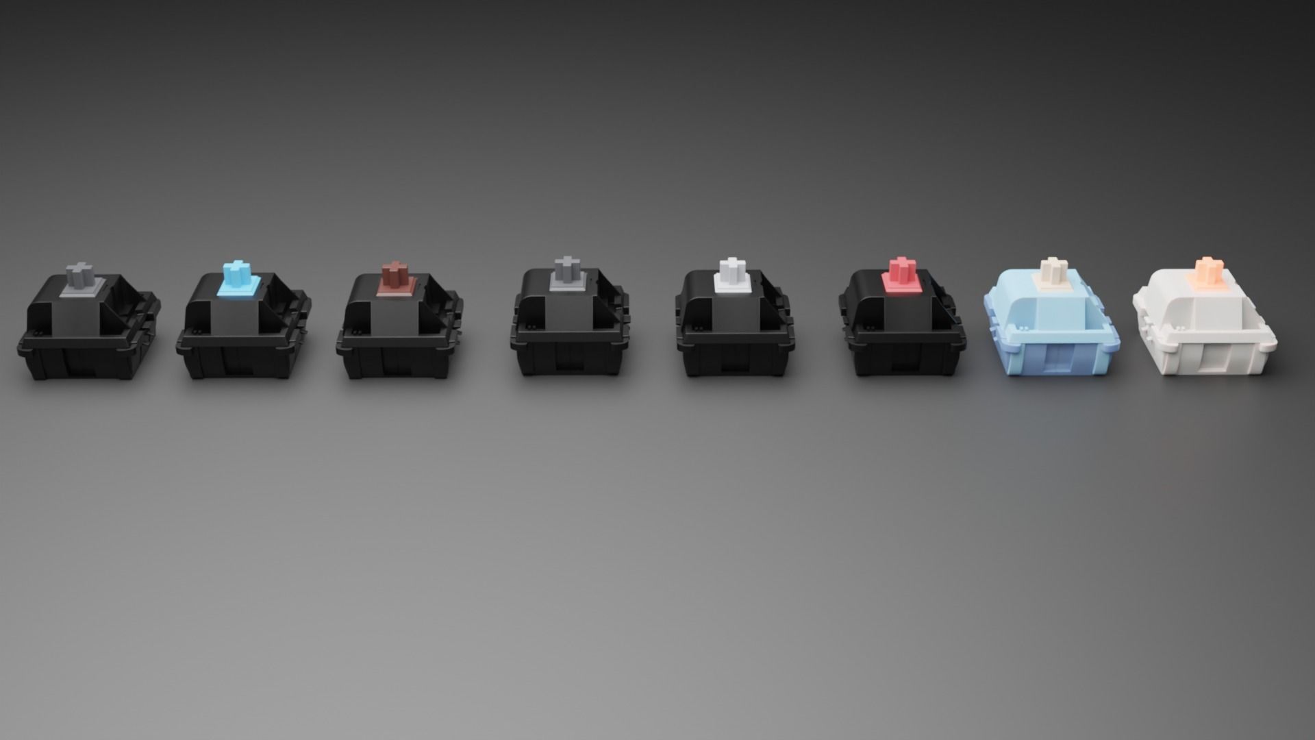 Mechanical keyboard switches pack 3D model | CGTrader