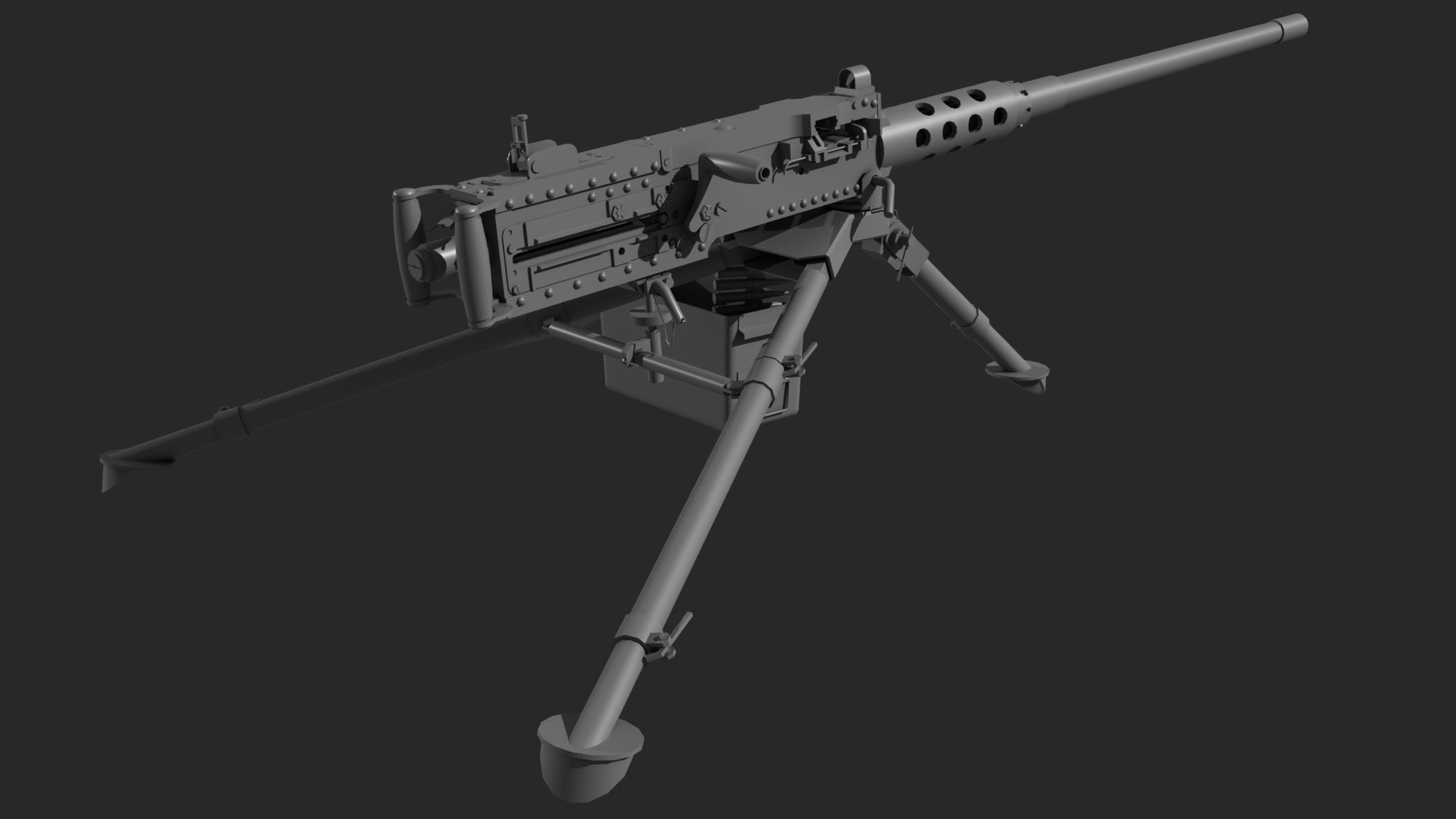 3D model Browning m2 gun 3d model machine gun VR / AR / low-poly | CGTrader