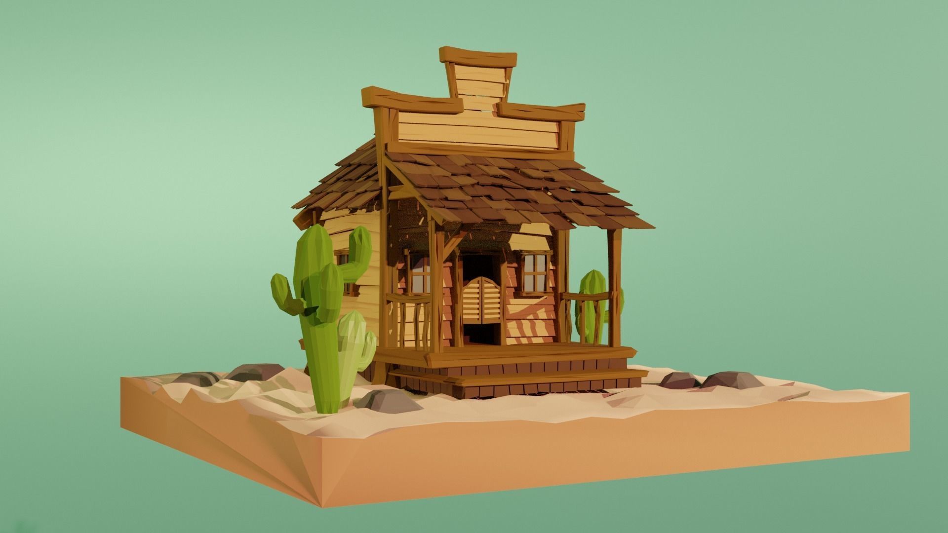 Wild West Building free VR / AR / low-poly 3D model | CGTrader