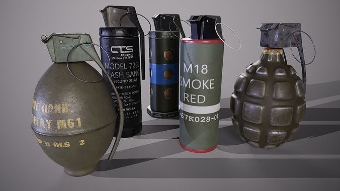 Grenade collection military 3D model | CGTrader