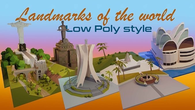 3D model Landmarks of the world A to D VR / AR / low-poly | CGTrader
