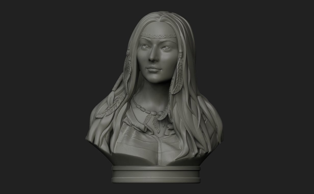 Native American Female Bust Statue 220919 3D model 3D printable | CGTrader