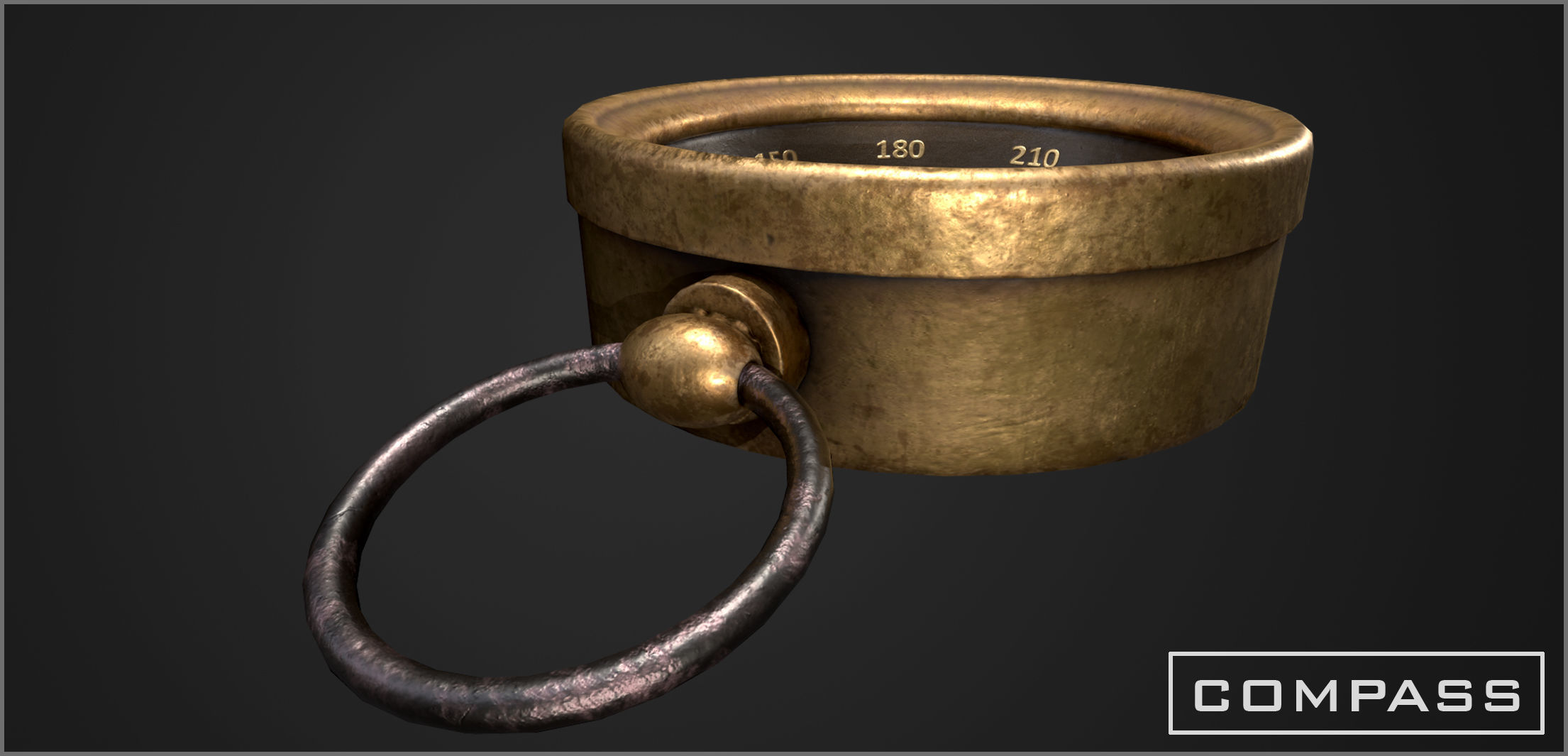 3D model compass gold VR / AR / low-poly | CGTrader