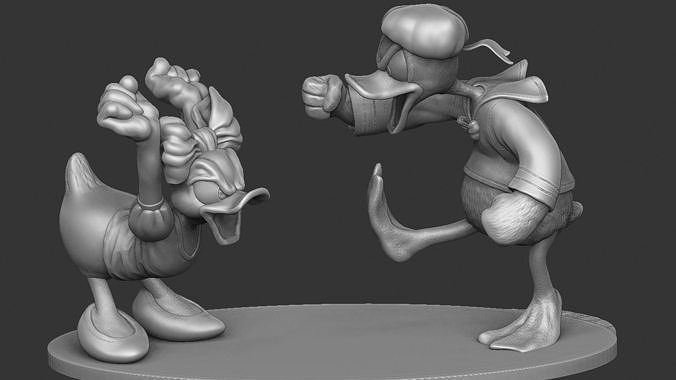 Donald and Daisy duck for 3d print STL 3D model 3D printable | CGTrader