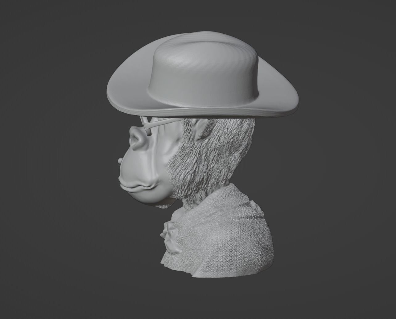 Cowboy Hat Ape nft Monkey 3D model 3D printable | CGTrader