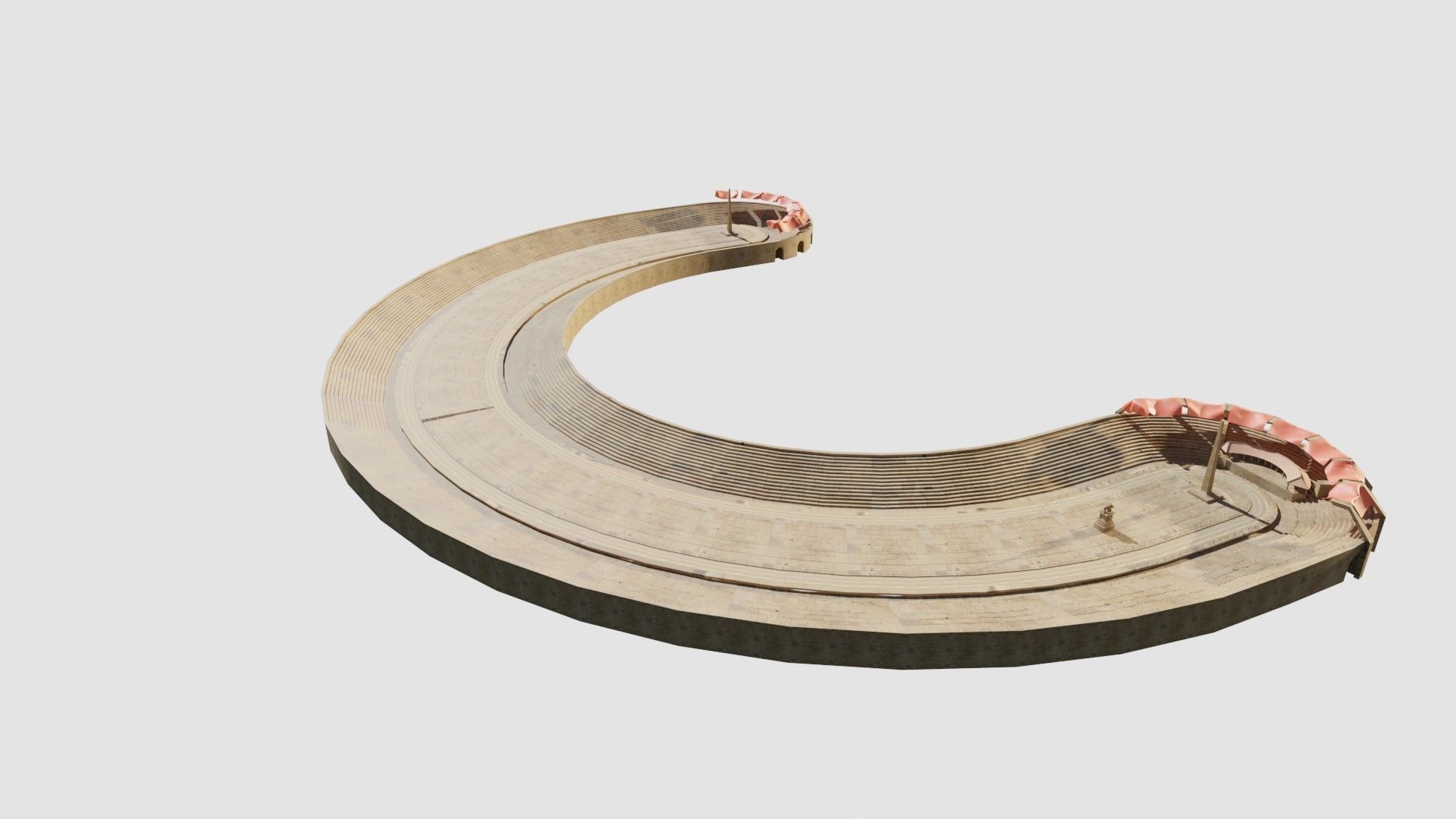 3D model lowpoly well detailed Medieval stadium VR / AR / low-poly ...