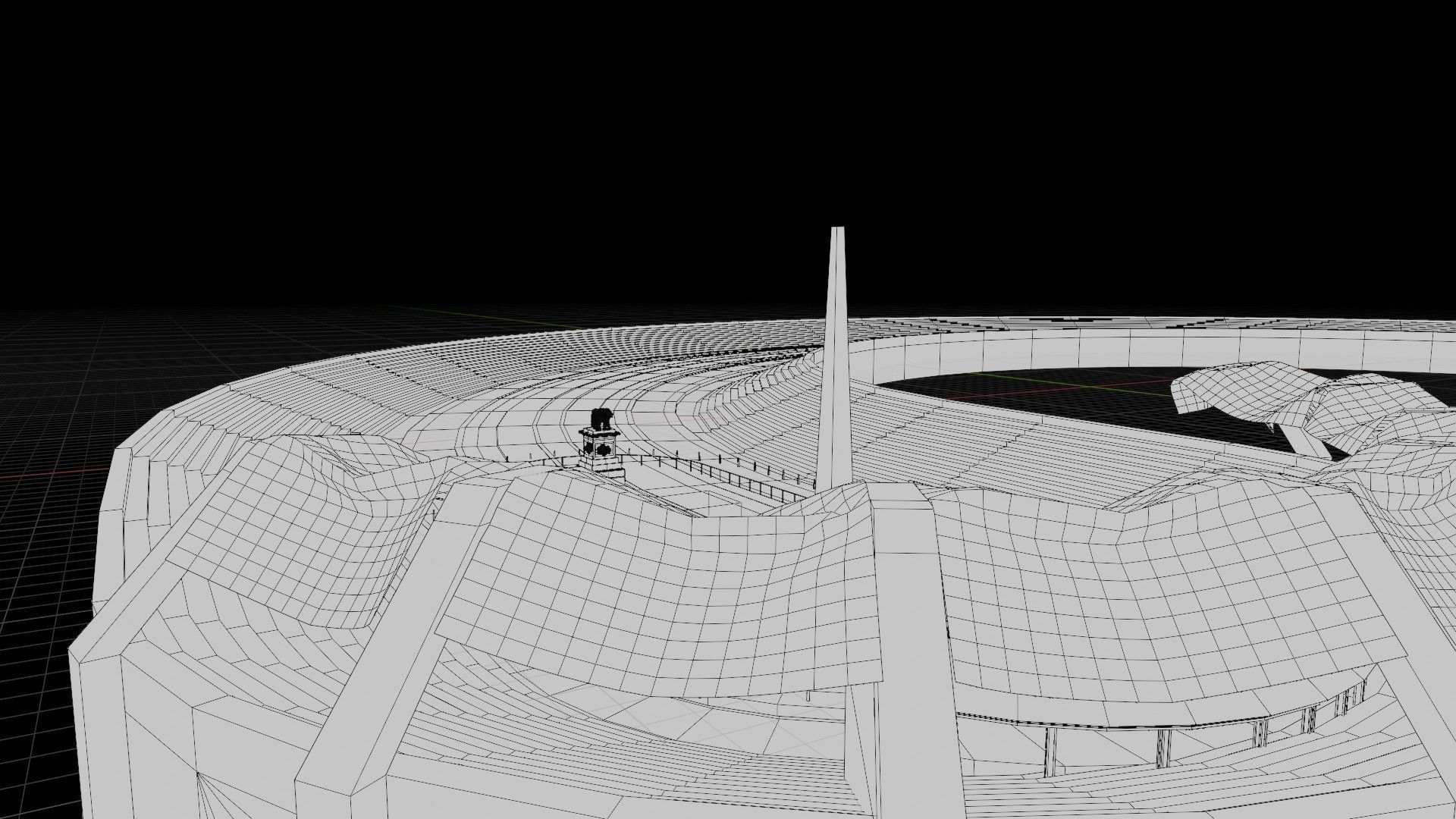 3D model lowpoly well detailed Medieval stadium VR / AR / low-poly ...