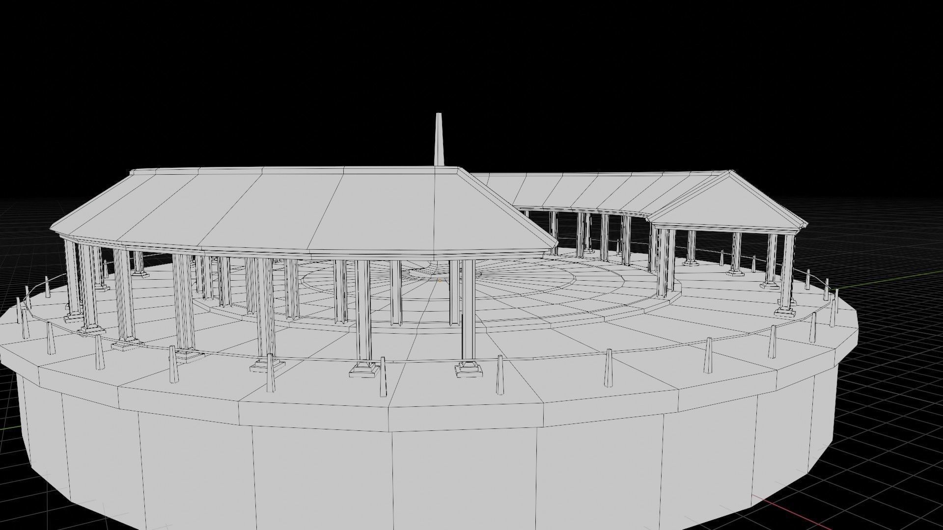 3D model lowpoly well detailed Medieval stadium VR / AR / low-poly ...