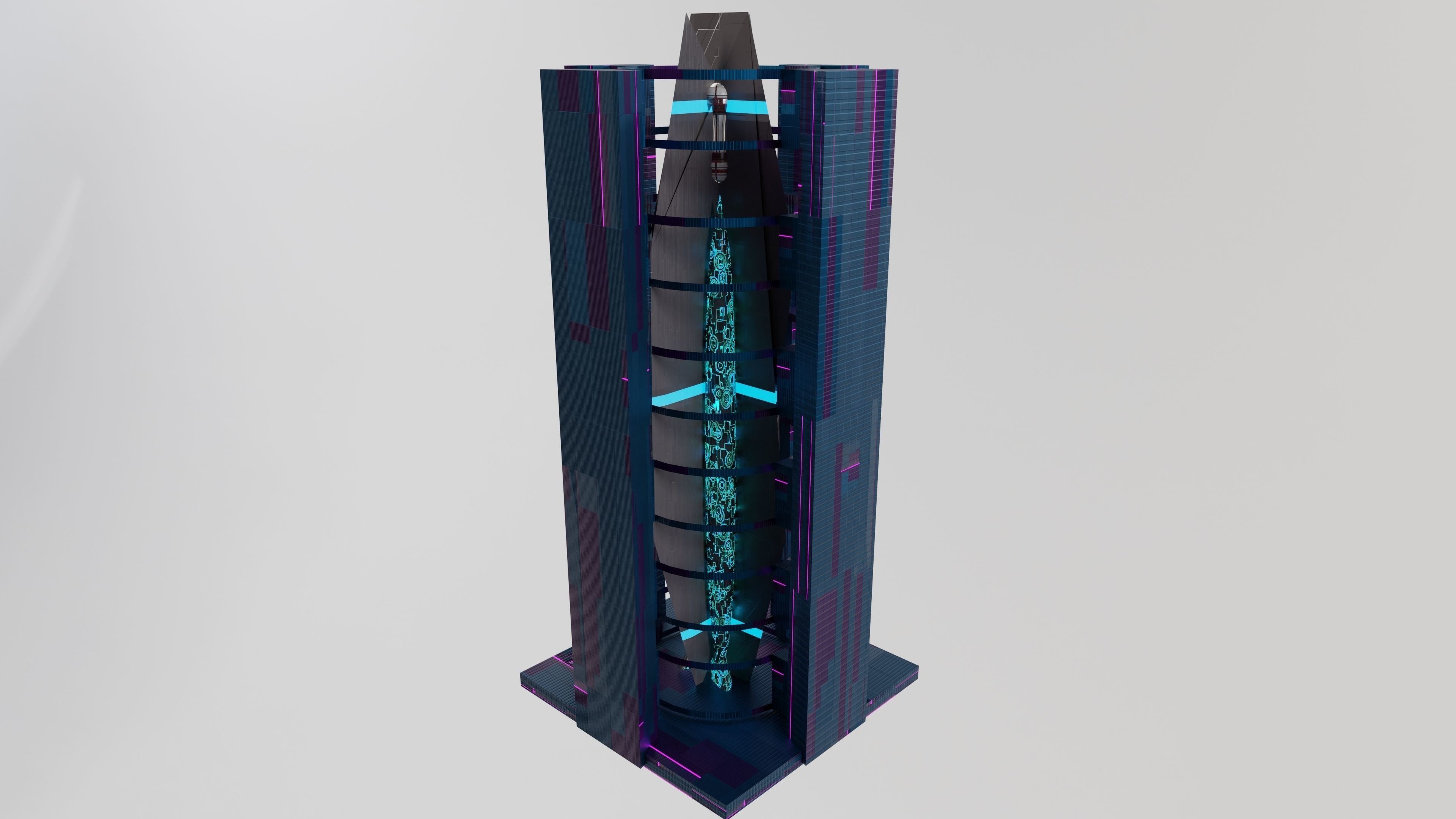 Rocket with electromagnetic launcher 3D model | CGTrader