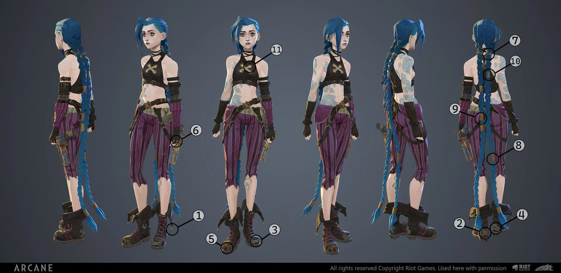 Jinx Arcane accessories 3D model 3D printable | CGTrader