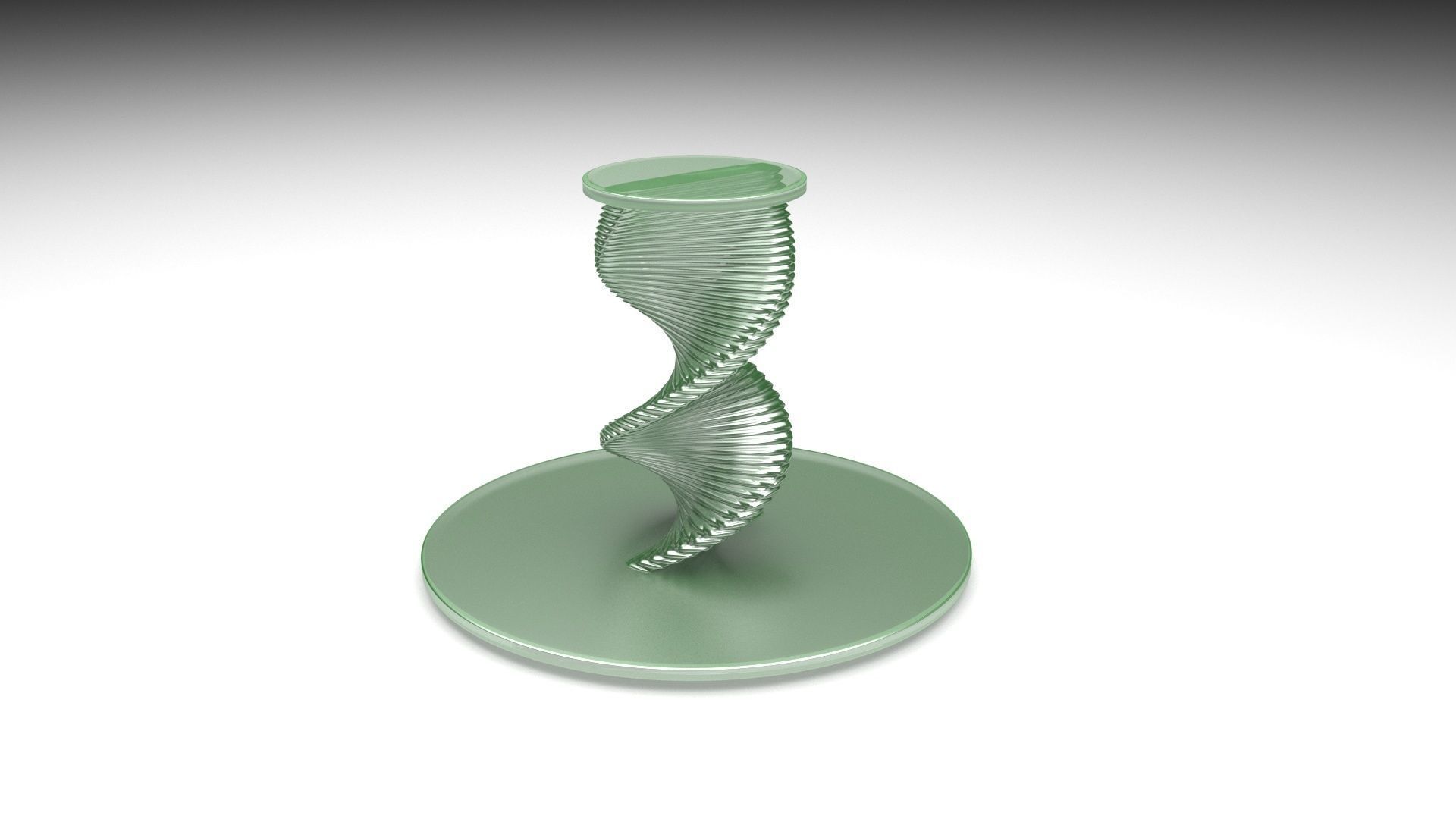 Green Glass Spiral Table 3D model | CGTrader