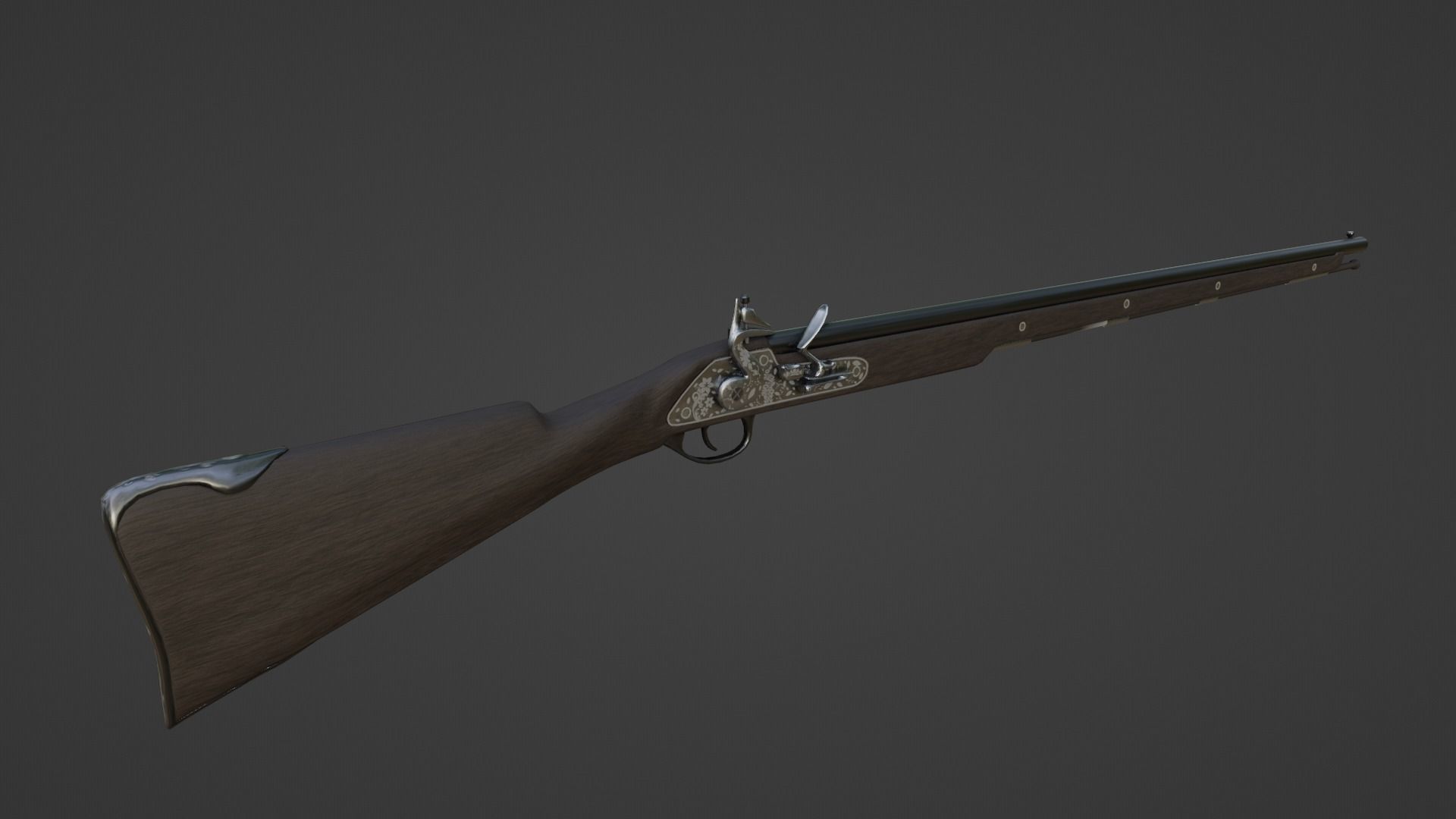 3D model 1720 Flintlock Long Rifle VR / AR / low-poly | CGTrader