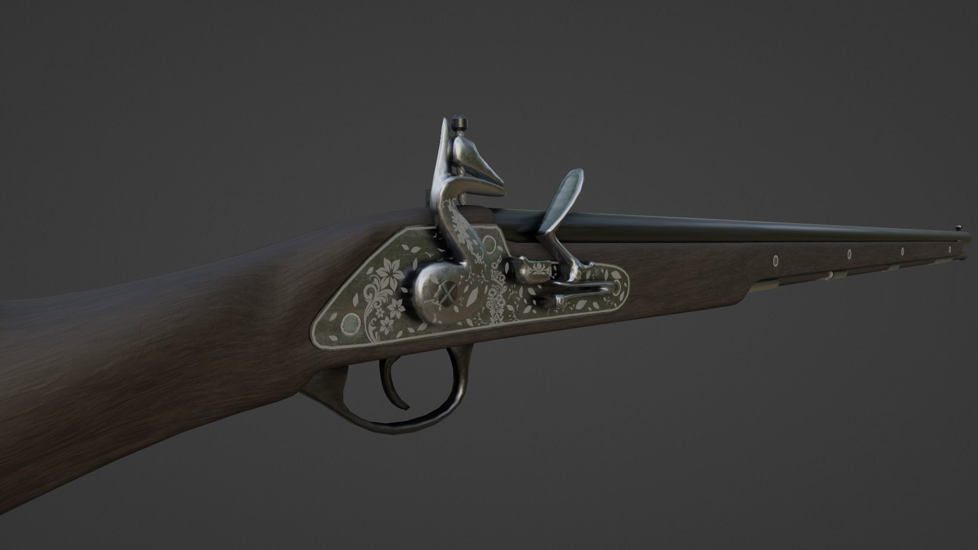 3D model 1720 Flintlock Long Rifle VR / AR / low-poly | CGTrader