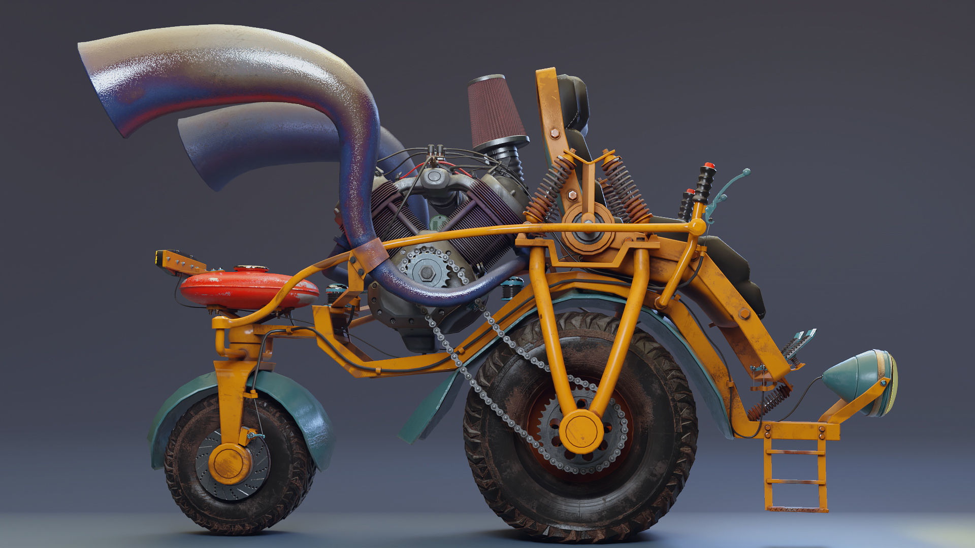 Fancy motorcycle free VR / AR / low-poly 3D model rigged | CGTrader