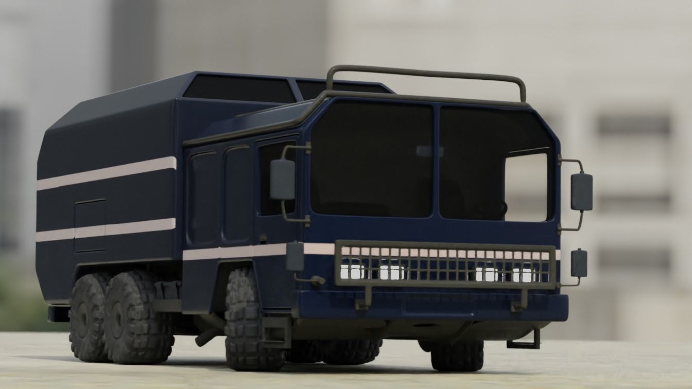 Dark Military-type Convoy Vehicle 3D model | CGTrader