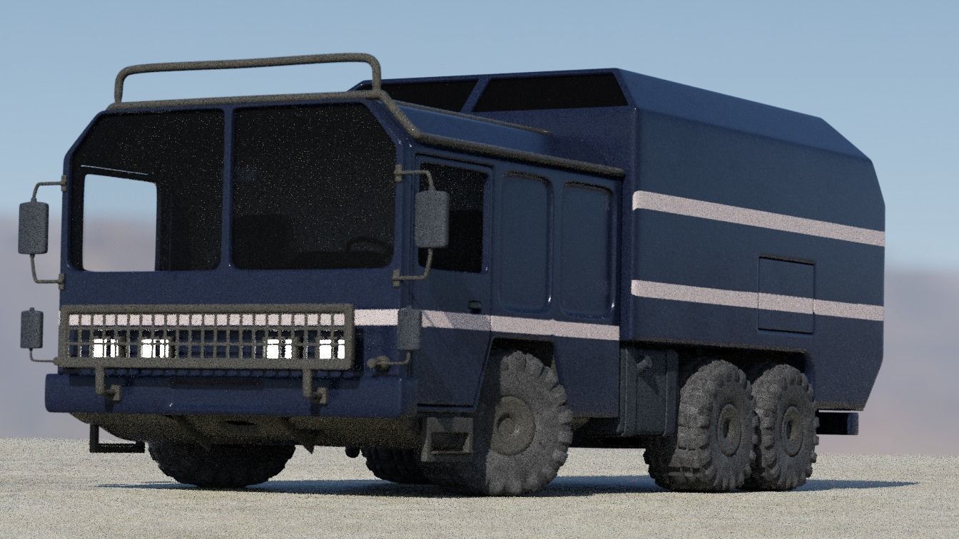 Dark Military-type Convoy Vehicle 3D model | CGTrader