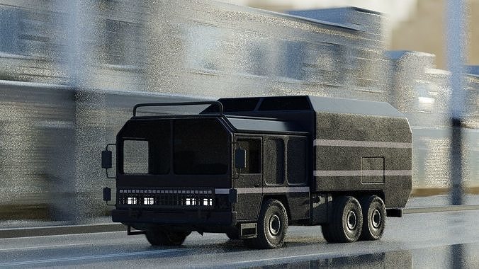 Dark Military-type Convoy Vehicle 3D model | CGTrader
