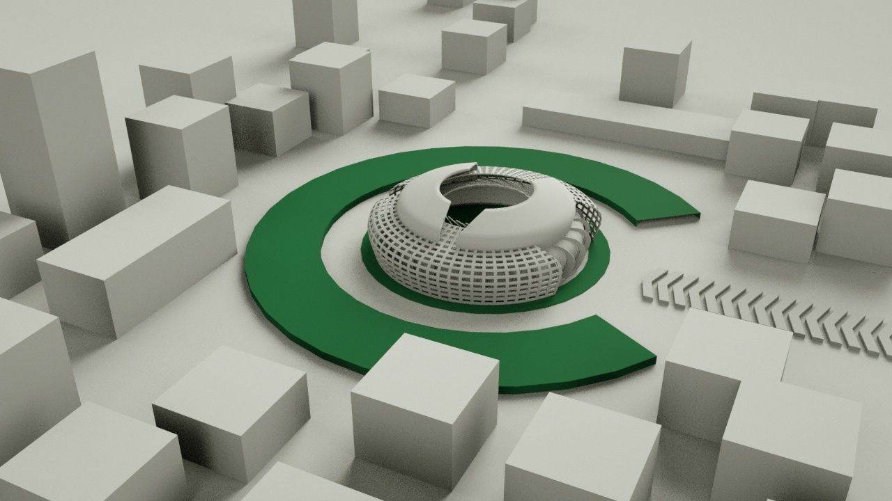 3D model Exterior futuristic Stadium VR / AR / low-poly | CGTrader