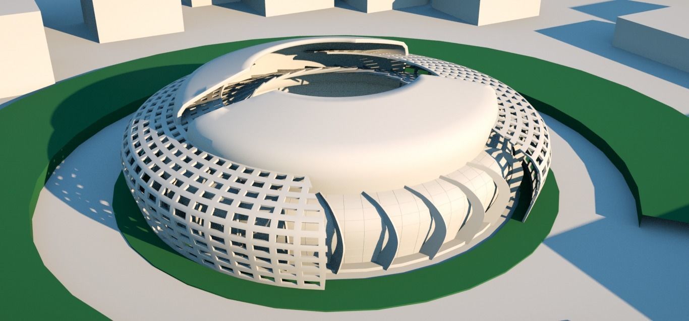 3D model Exterior futuristic Stadium VR / AR / low-poly | CGTrader