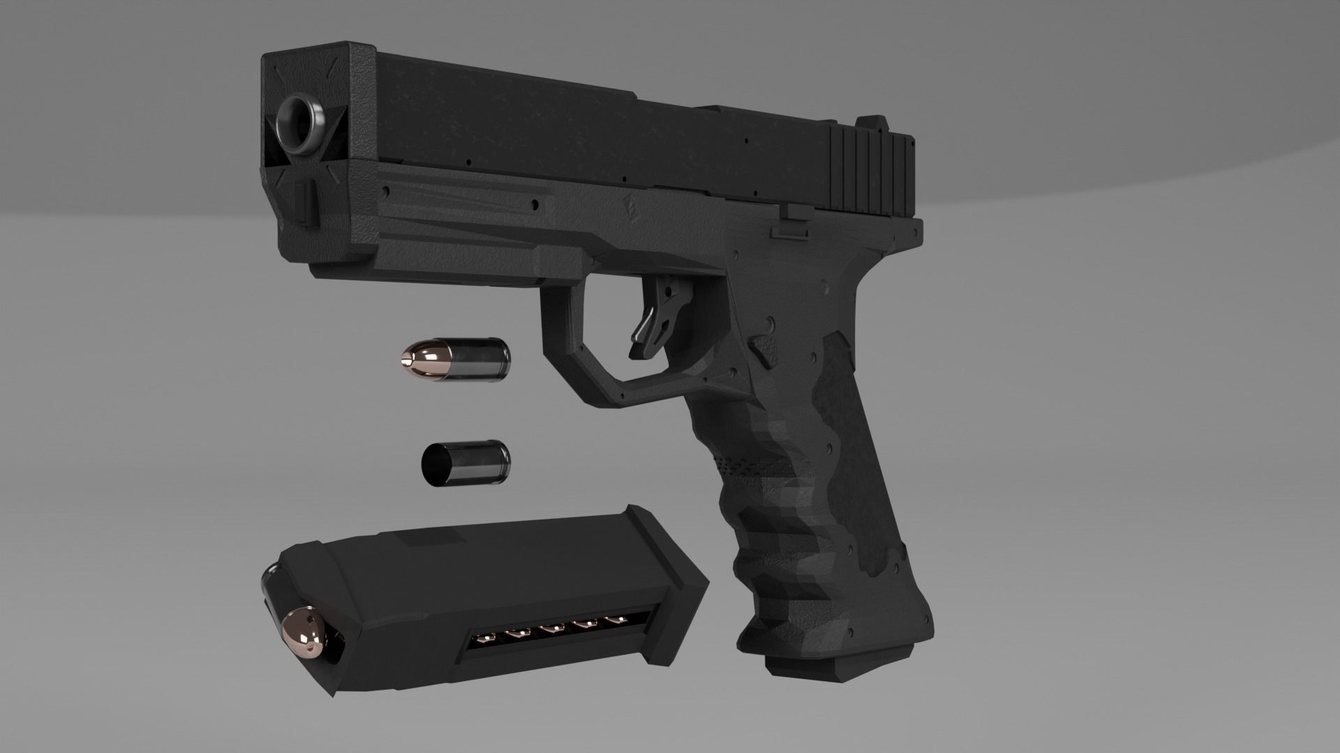 3D model Futurist 9mm Pistol VR / AR / low-poly | CGTrader