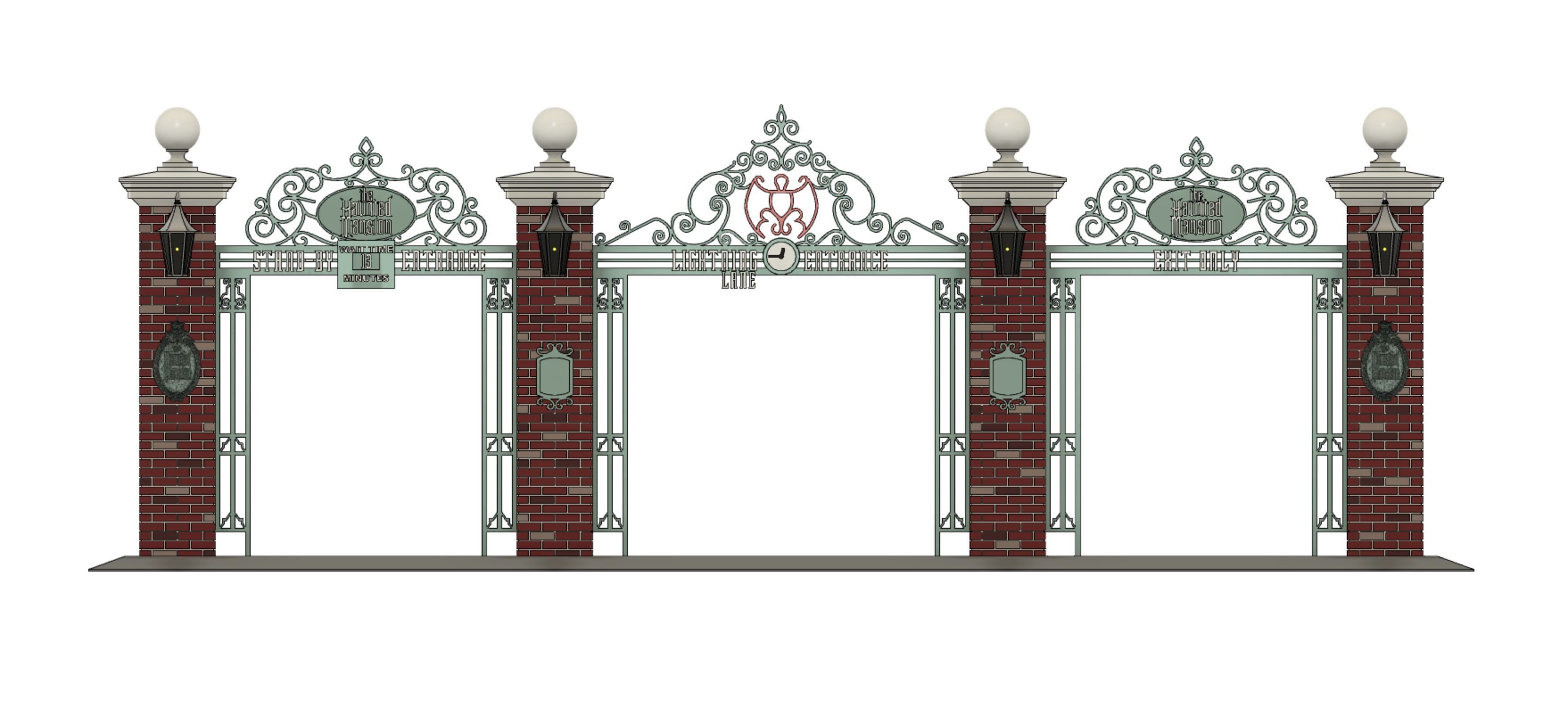 Spooky Haunted Mansion Gate 3D model 3D printable | CGTrader