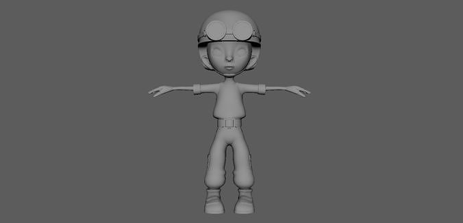 little pilot free 3D model | CGTrader