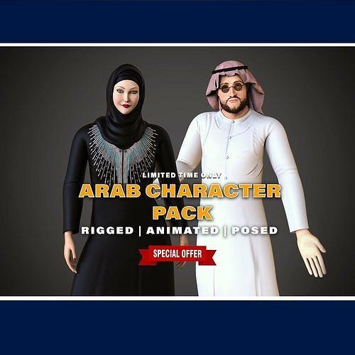 3D model Arab Character Pack VR / AR / low-poly | CGTrader