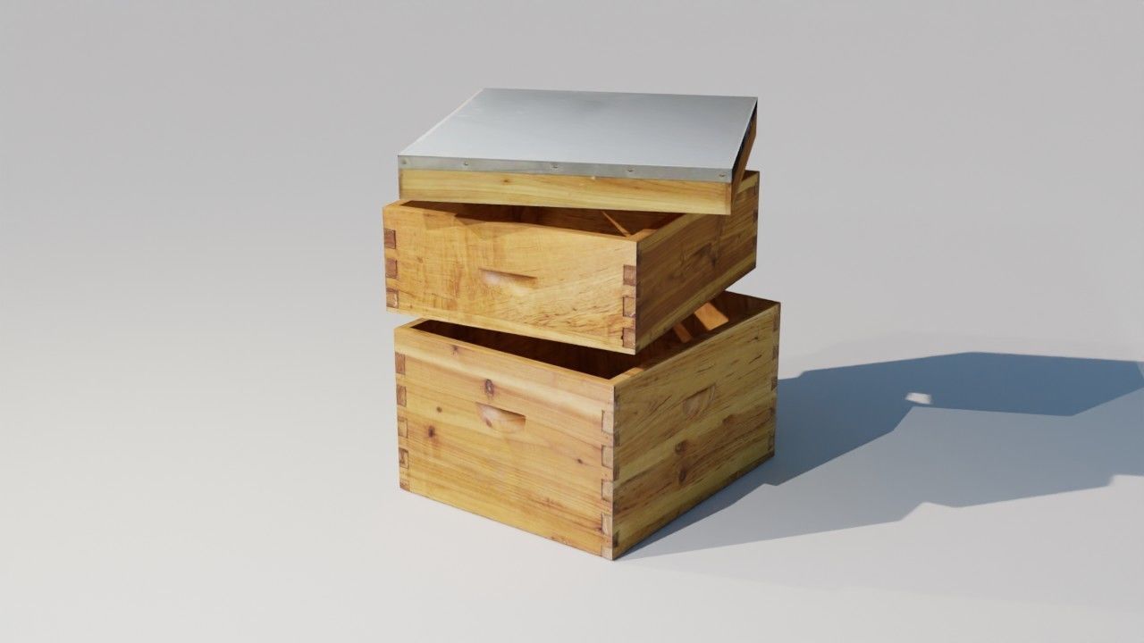 Beehive wooden box free 3D model | CGTrader